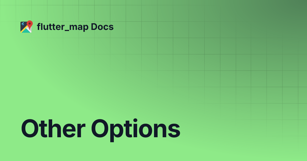 Other Options | flutter_map Docs Other Options | flutter_map Docs